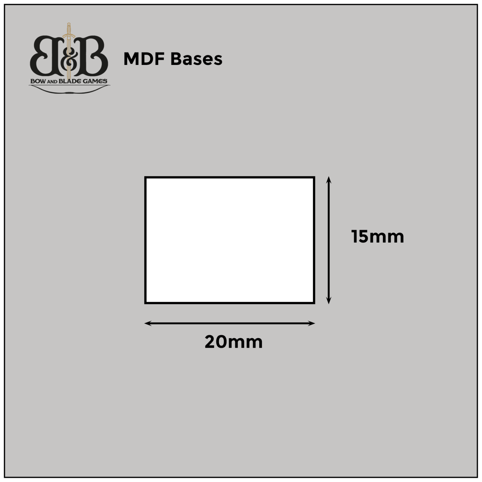 MDF Bases - 2mm 20mm x 15mm Rectangle (Pack of 30) » Bow & Blade Games