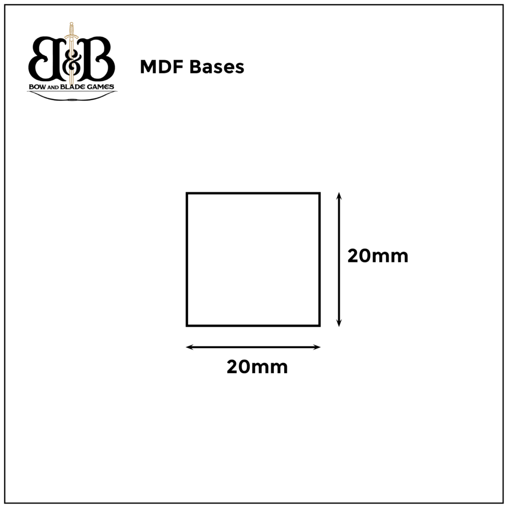 MDF Bases - 2mm 20mm x 20mm Square (Pack of 30) » Bow & Blade Games